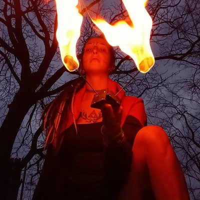 Fire Fans 7 Ceramic Wick, Spinning Props, Belly Dance Fans, Tech Fan ...