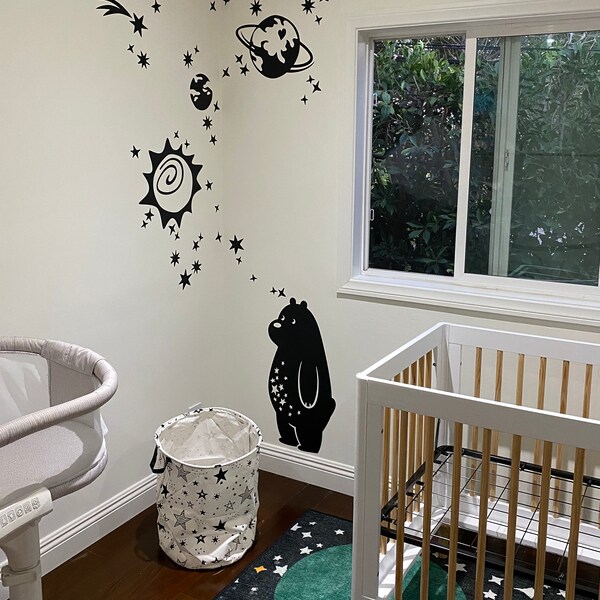 Cat Wall Decal Set Cute Cat Mural Set for Kid Room Sticker of Playful ...