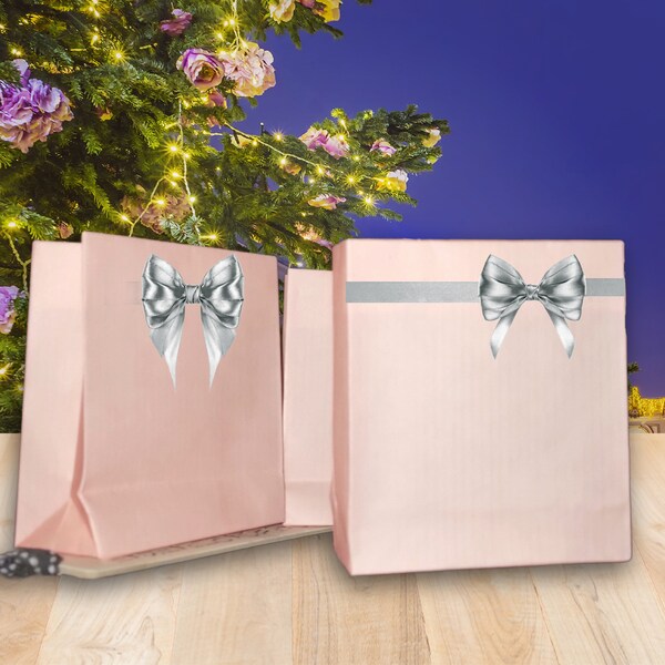 50 Extra Small Luxury Metallic Paper Bags .hand Made.satin Ribbon ...