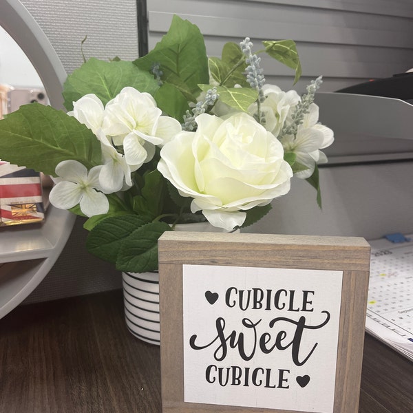 Cubicle Sweet Cubicle Sign, Office Desk Decor, Funny Office Space Sign ...