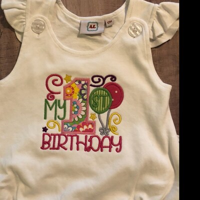 My 1st Birthday Applique Digital Machine Embroidery Design 4 Sizes ...