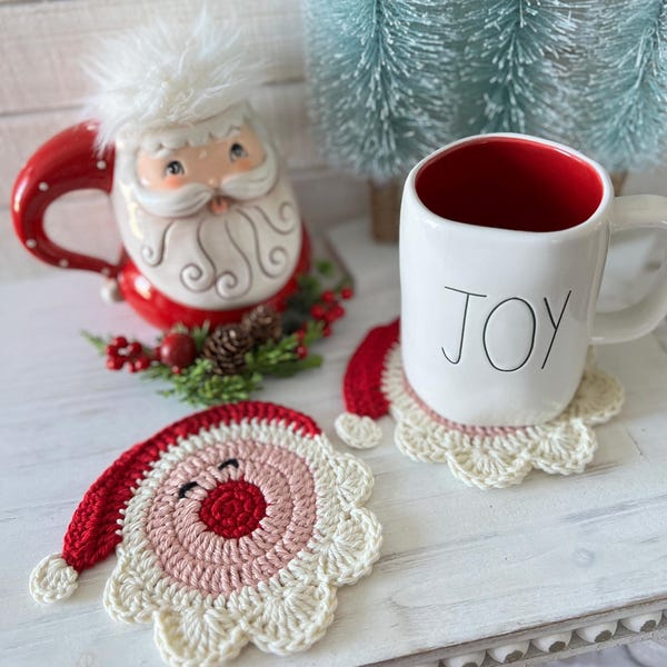 Crochet Pattern Santa Coaster With Basket, English (US Terms ...