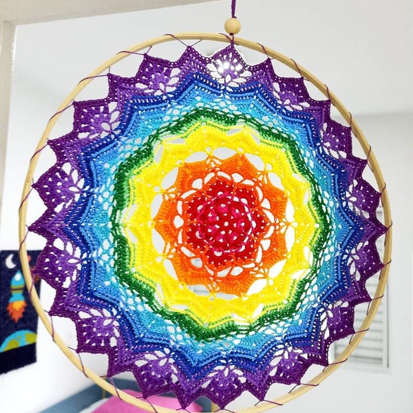 Mandala Crochet PATTERN, CHAKRA Mandala 40 Cm in Cotton THREAD - Etsy