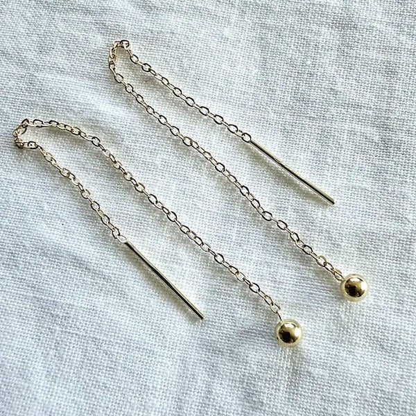 2 Pcs 10mm 14K Gold Filled Sparkle Bar Post Earrings, Bar Studs, T ...