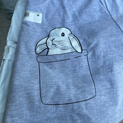 Pocket Rabbit T-shirt, Cute Rabbit Tee, Funny Bunny Unisex Shirt ...