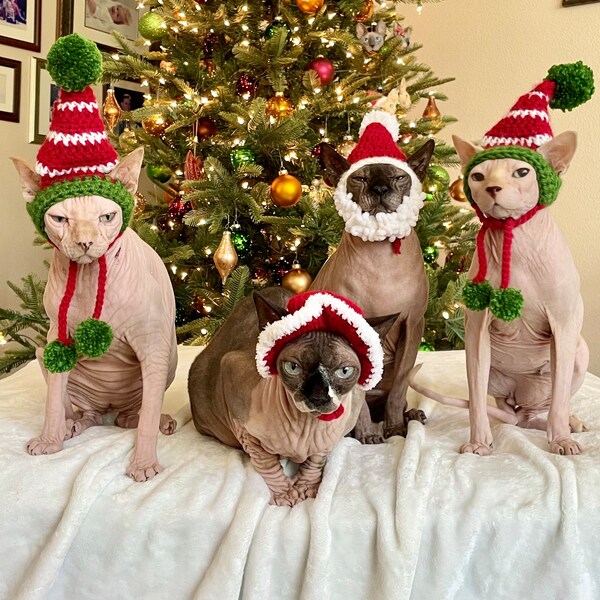 Elf Hat for Cats, Cat Elf Hat, Holiday Cat Hat, Christmas Hat for Cats ...