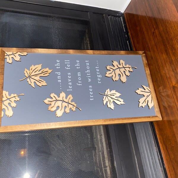 Fall Wood Sign, Fall Leaves, Fall Home Decor, Lasercut Wood Sign, Signs ...