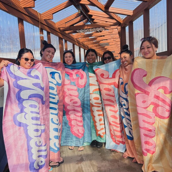 Personalized Round Multi-color Beach Towel, Personalized Beach Towel ...