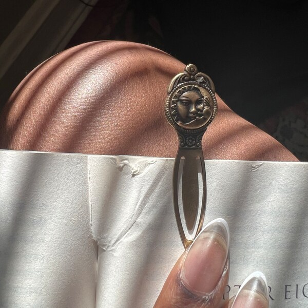 Sun and Moon - Vintage Style Antique Brass Celestial Bookmark, Teacher ...
