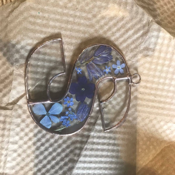 Personalised Stained Glass Pressed Flowers Initial Frame - Etsy