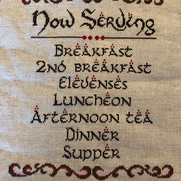 Now Serving Cross Stitch Pattern Hobbit Menu Instant Download PDF ...