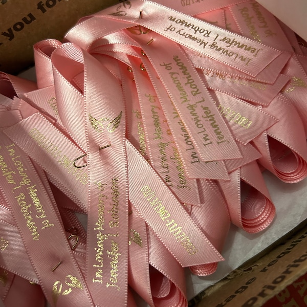 Celebration of Life Custom Memorial Pin on Ribbons, Yellow Ribbon ...