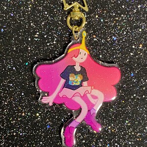 Fionna and Cake Keychain Adventure Time Keychains Double Sided Glitter ...