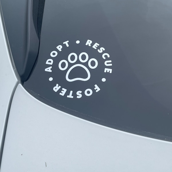 Adopt Rescue Foster Vinyl Decal | Pet Decal | Water Bottle Decal | Car ...