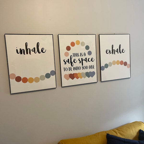 Inhale Exhale Print Breathing Digital File Therapy Wall Art ...