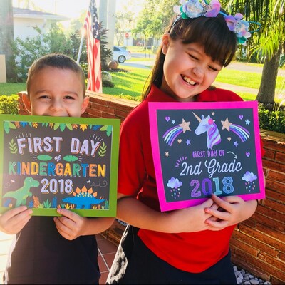 Dinosaur First Day of Kindergarten Sign Instant Download - Etsy