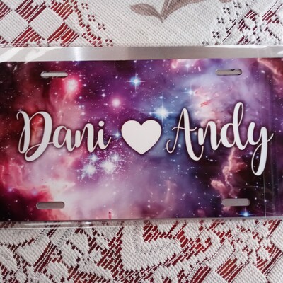 Space Nebula Monogram License Plate License Plate Frame - Etsy