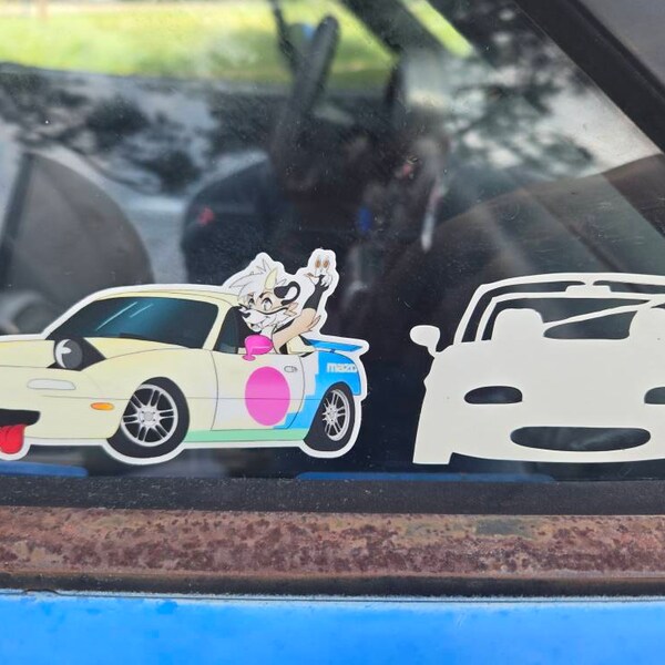 Miata Furry Vinyl Sticker Cars, Laptops, Water Bottles, Decorative, - Etsy