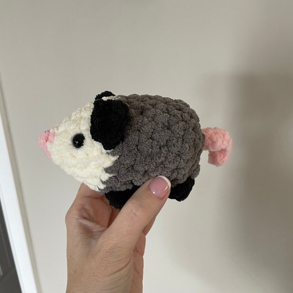 Crochet Possum Pattern NO SEW PDF Download Mini Opossum Keychain Baby Amigurumi - Etsy
