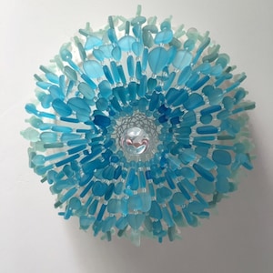 Sea Glass Chandelier Lighting Beach Cottage Chic Coastal Decor - Etsy