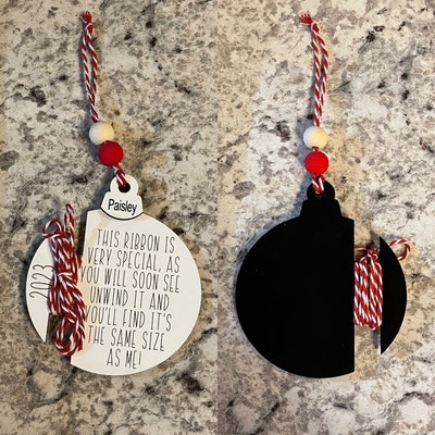 READY TO SHIP Height Ribbon Christmas Ornament Keepsake Height Ornament ...