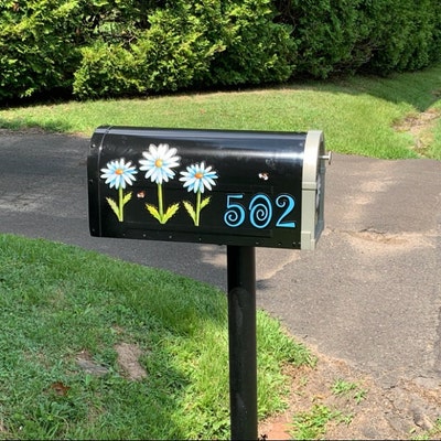 Mailbox Magnet Partial Cover Spring Daisytrio Address Numbers for BLACK ...