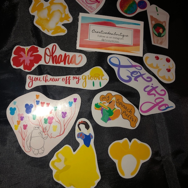 Orange Disney Sticker Pack for Water Bottles and Phone Decals Disney ...