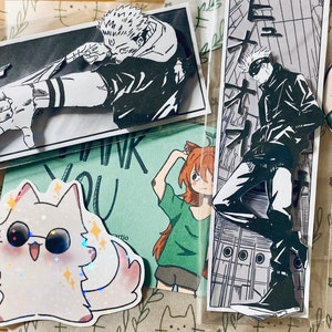 Holographic Gojo Cat Sticker Jujutsu Sorcerer Cute Cat Anime Sticker ...