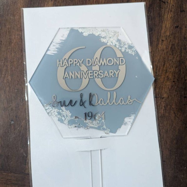 Birthday Cake Topper Acrylic Birthday Marbled Boho Chic 5 in Wide Gold ...