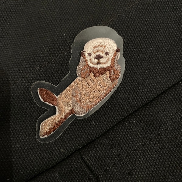 Otter Stick-on Patch, Kawaii Animal Badge, Kids Animal Decorative Patch ...