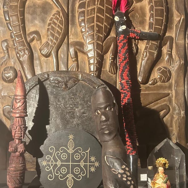 Handmade Ogoun Veve Altar Tile | Haitian Vodou Symbol | Strength ...