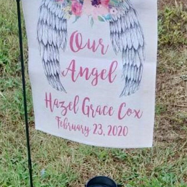 Baby Girl or Boy Angel Flag, Bereavement, Personalized With Name and ...