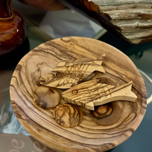 Olive Wood Wall Crucifix With Abalone and Relics From Holy Land, Wall ...