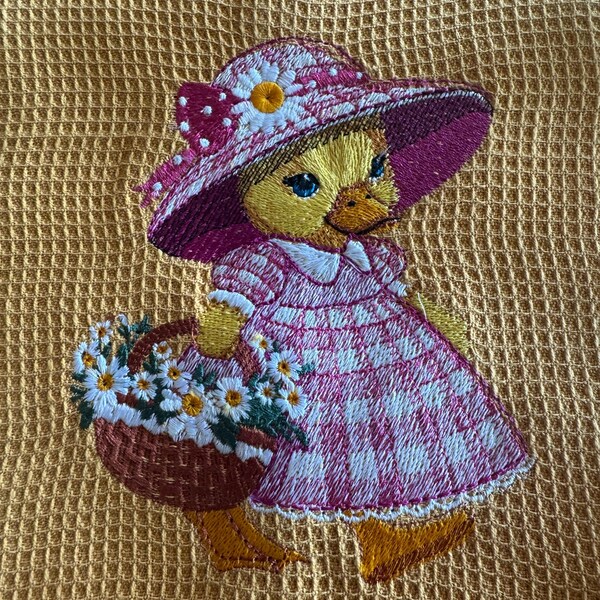 Duck Embroidery Designss File, 8 Sizes. Vintage Style Easter Machine ...
