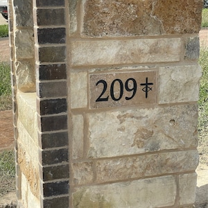 River Oaks/freestanding/stone Address Block/two Sided/house | Etsy