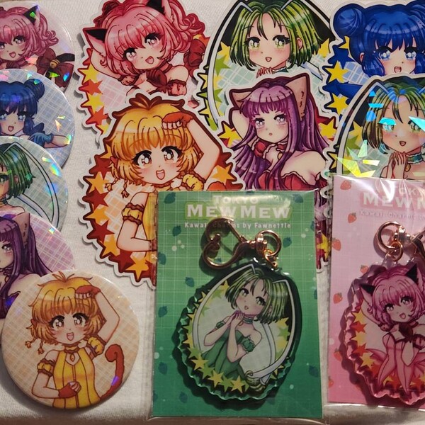 Tokyo Mew Mew Acrylic Charms [cute Kawaii Anime Acrylic Charm Keychains ...