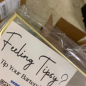 Bartender Tip Sign 5x7 QR Code Sign Scan to Pay Venmo Cashapp Feeling ...