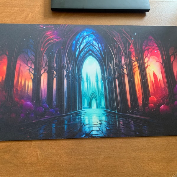 Vibrant Gothic Archway, Gothic Desk Mat Gothic Mouse Pad, Cute Desk Pad ...