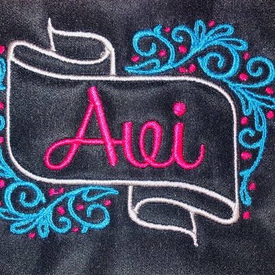 Swirl Banner Embroidery Frame 7 Sizes 10 Formats PES DST VP3 Embroidery ...