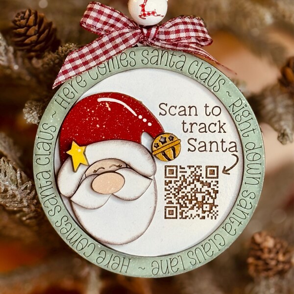 Santa Tracker Christmas Ornament SVG File | Laser Cut File | Santa ...