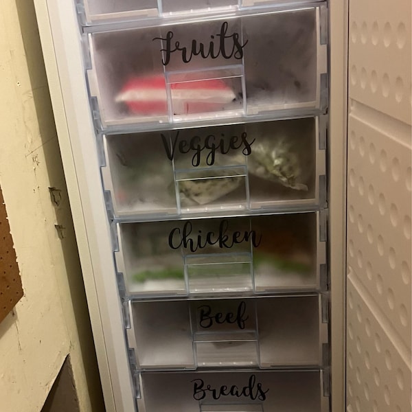 Custom Fridge Drawer Labels: Vinyl Decals, Kitchen Organization - Etsy