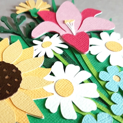 Summer Flower Bouquet SVG Layered Bunch of Flowers SVG - Etsy