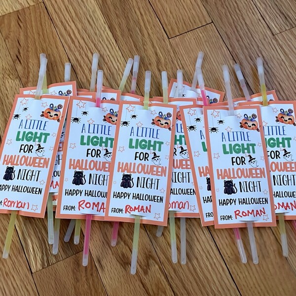 Glow Stick Tag, A Little Bit of Light for Halloween Night, Printable ...