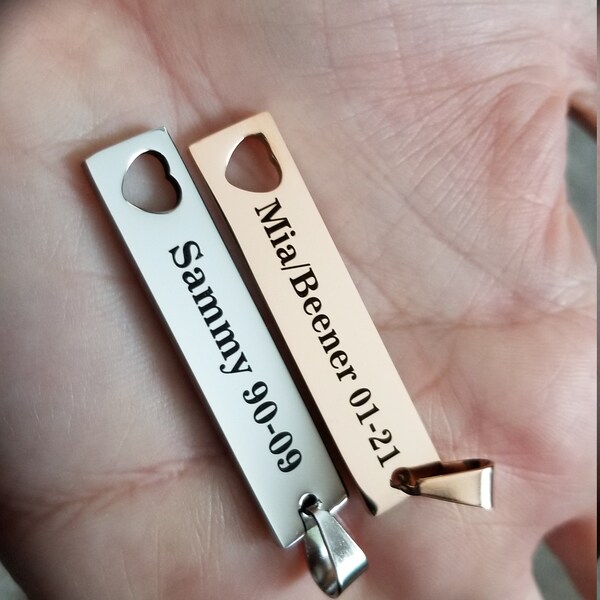 Custom Stainless Steel Tag Charm,personalized Laser Engraved Tag Charms ...
