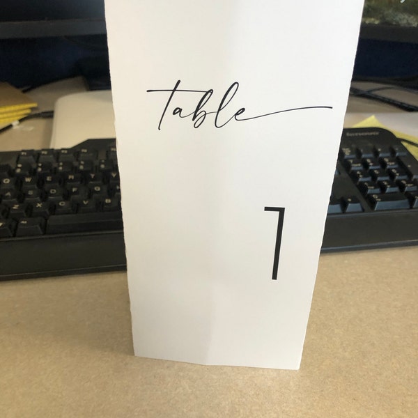 Modern Wedding Trifold Table Numbers, Minimalist Wedding Table Numbers ...