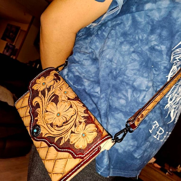 Handmade Tooled Roper Wallet - Etsy