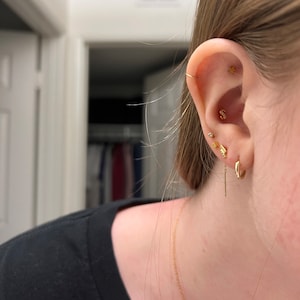 Elegant Double Hoop Studs CZ Dainty Earrings Gold Studs - Etsy