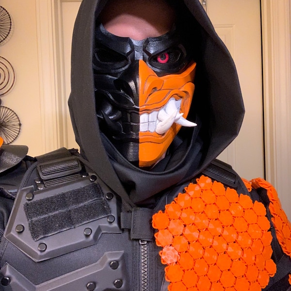 Oni Red Hood Mask (oni Mask) - Etsy