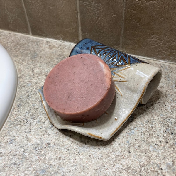 Self-draining Ceramic Sponge Holder With Drain Spout, Handmade Self ...