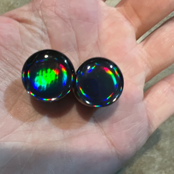 Embedded Black Chrome Color Shift Double Flare Plugs, Surgical Steel - Etsy